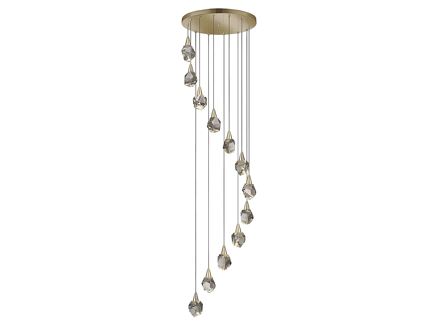 Lampara Circular Led Modelo Aquaria Dorada 12 Luces