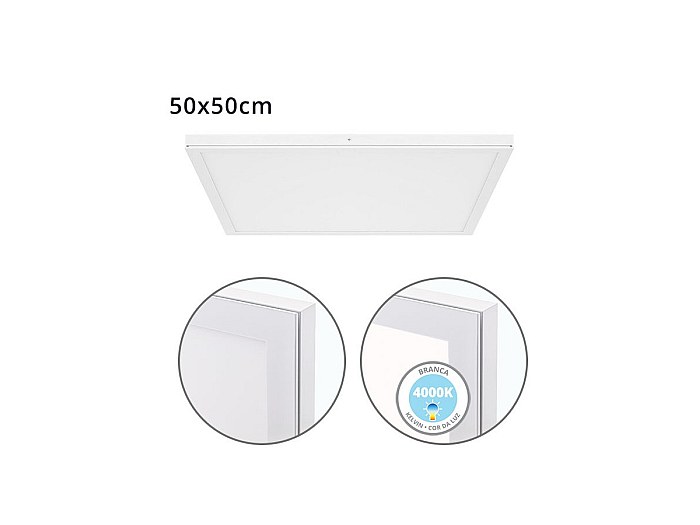 Panel Superficie 50x50 Blanco Modelo Voltaire 48w Led