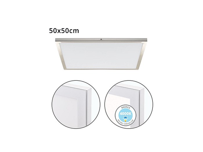 Panel De Superficie De Voltaire 48w Led Niquel 50x50