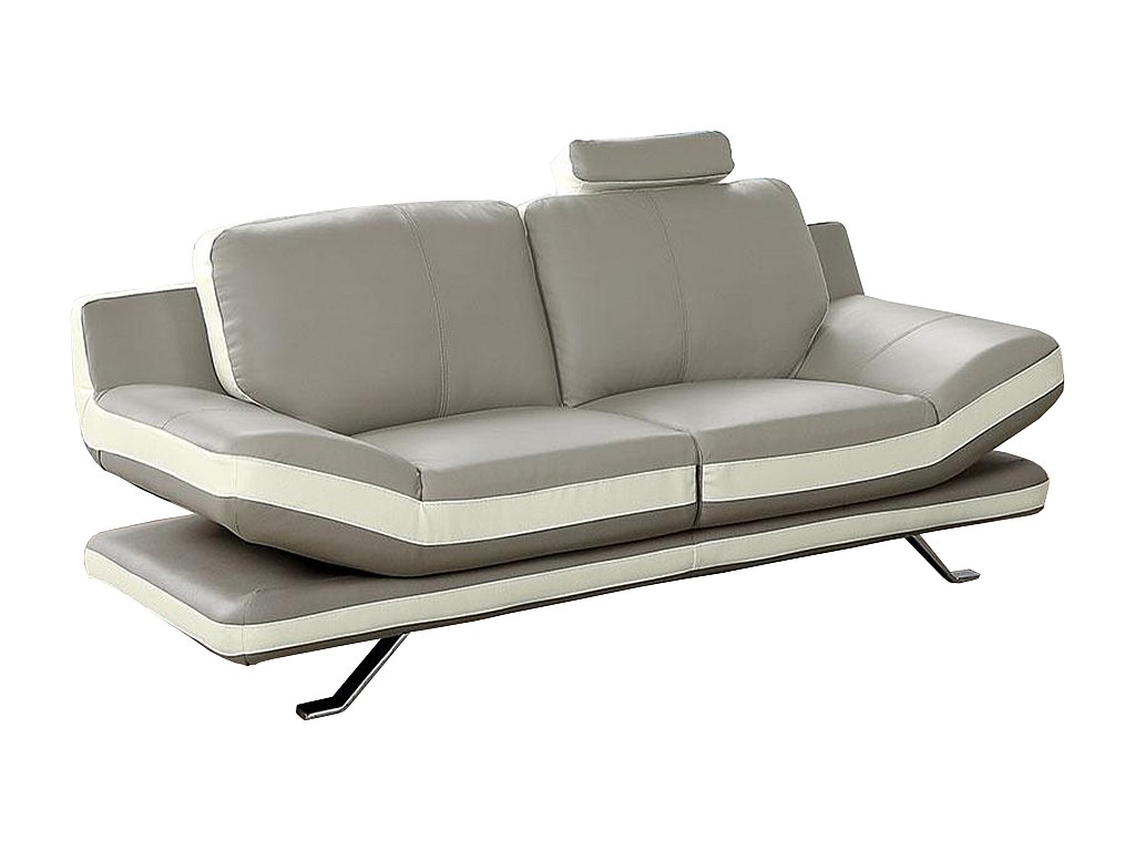 Zitbank 2 Plaatsen Leer Beige