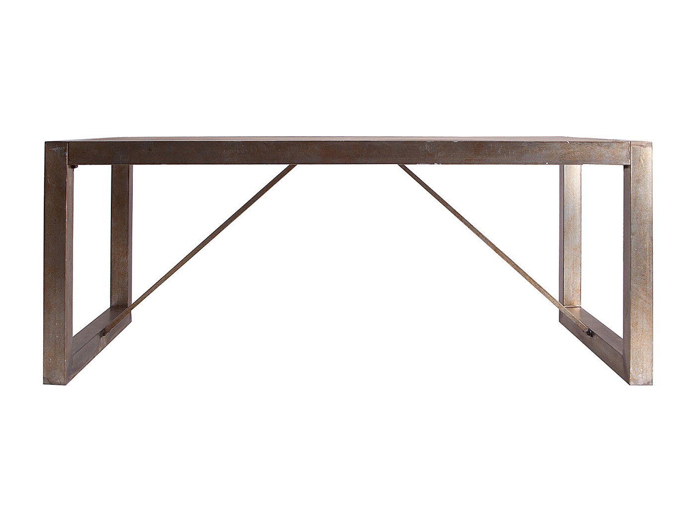 Mesa Comedor, de Hierro, en color Marrón/Oro, de 200x100x80cm