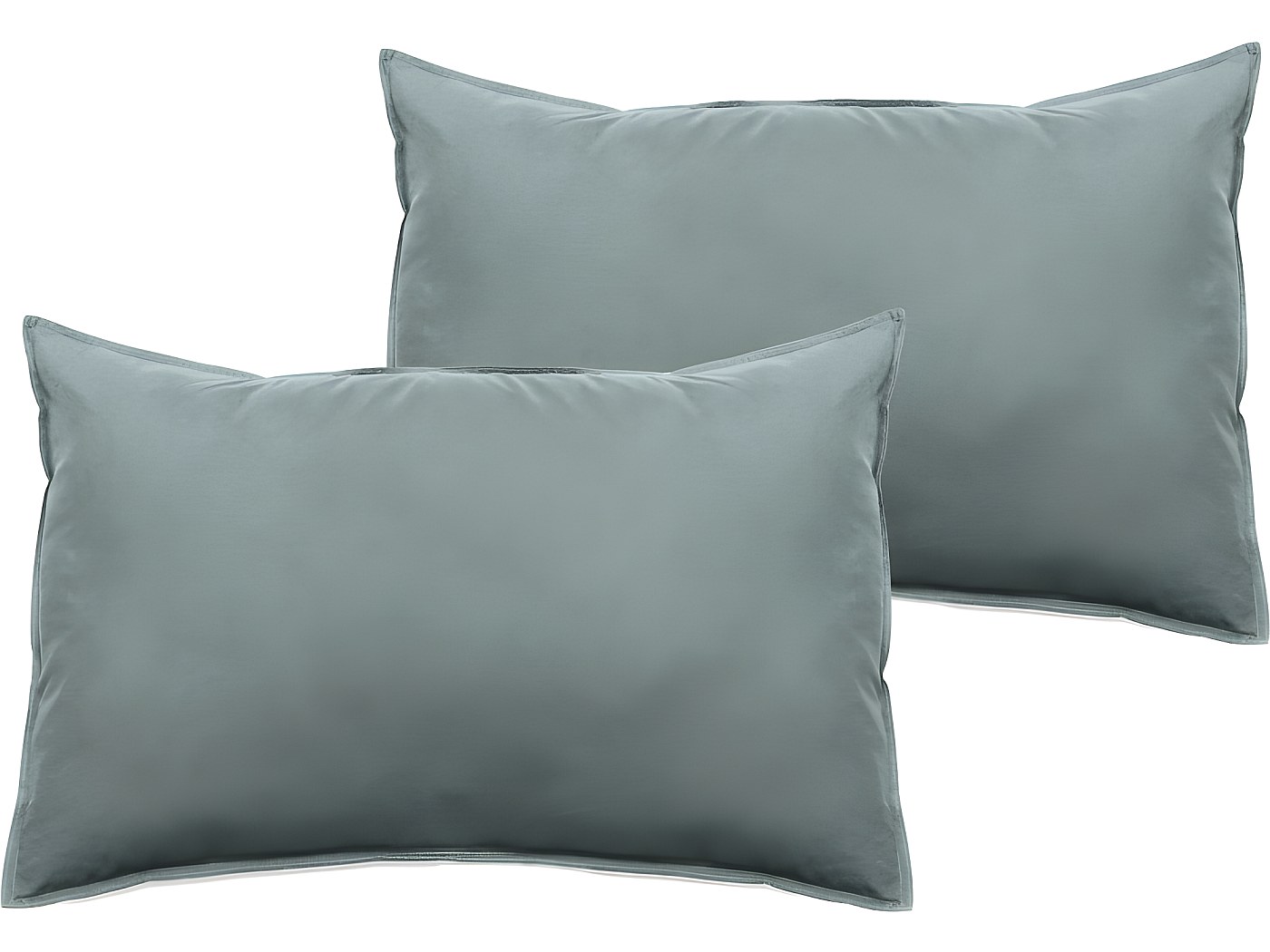 Lot de 2 taies d’oreiller Palace pur coton teint lavé 63 fils/cm² Vent ...