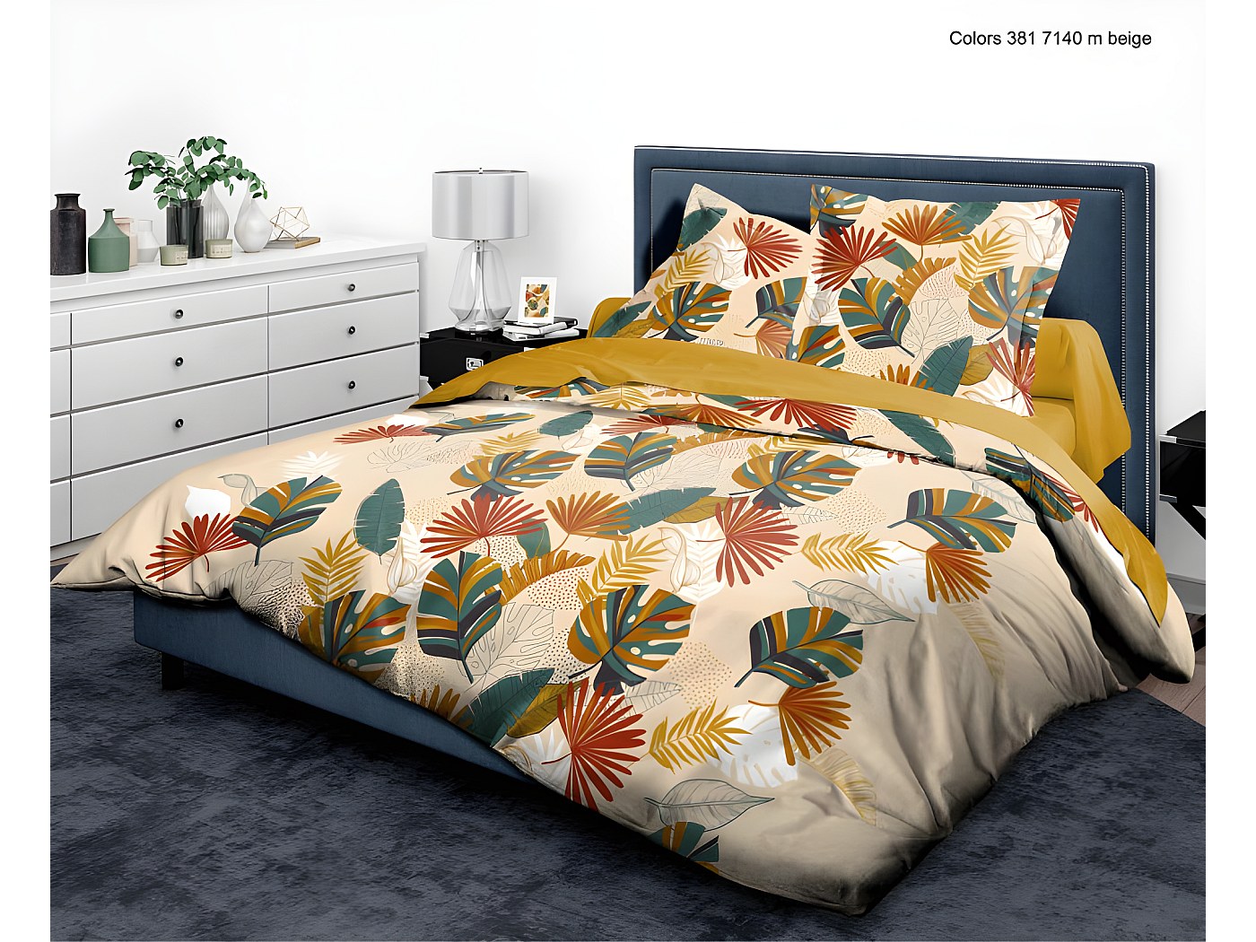 Pack complet Colors housse de couette pour lit 160 x 200 cm 100% coton ...