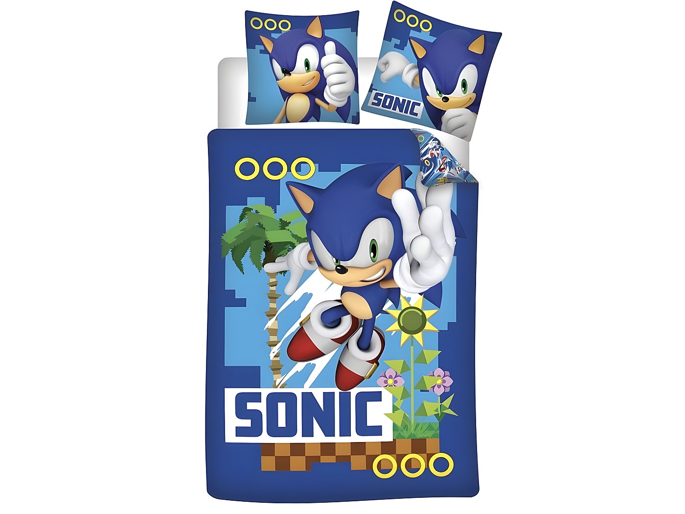Parure de couette 140 x 200 "Sonic Heros 1" Microfibre / 100% Polyester