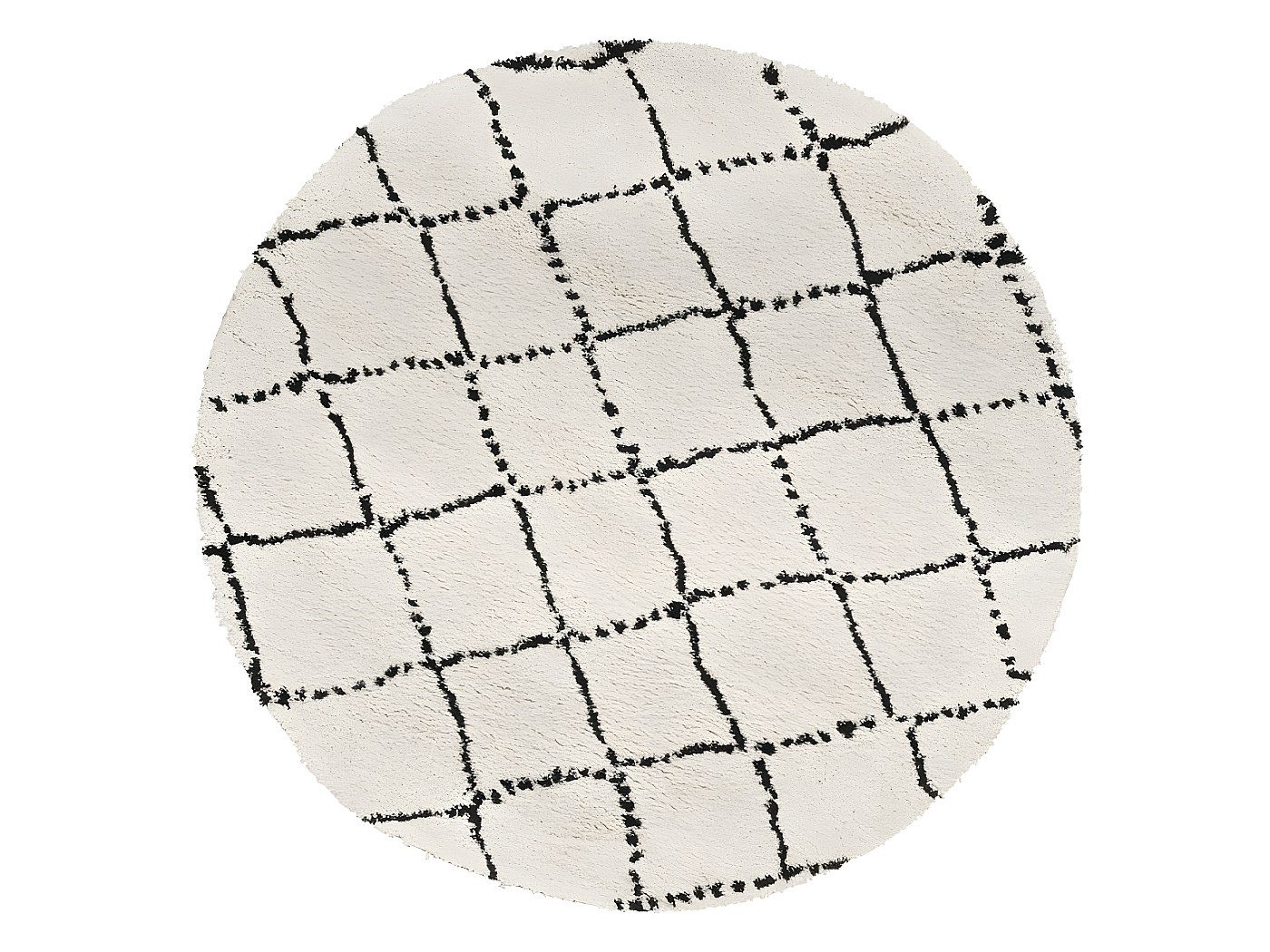 Tapis Rond Déco à Motifs "Berbère" 160cm Naturel