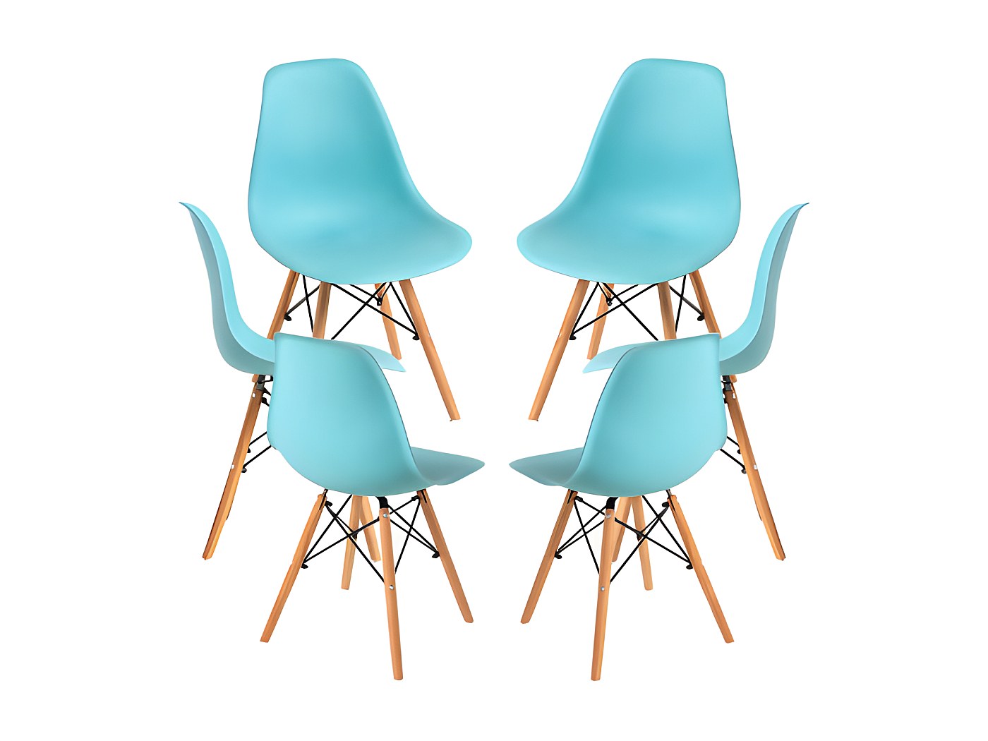 Pack 6 Sillas Tower Basic - Turquesa