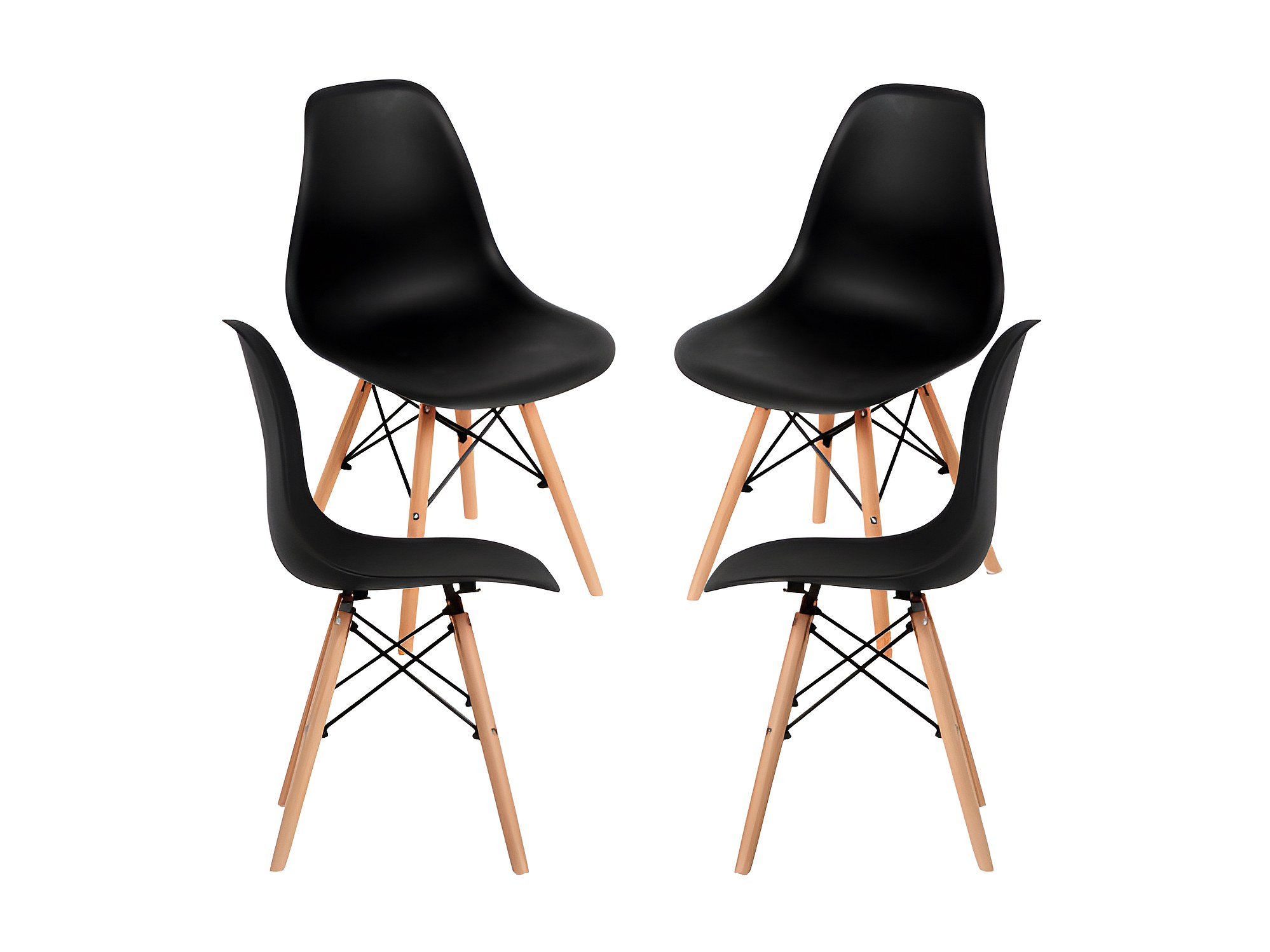 Pack 4 Sillas Tower Basic - Negro