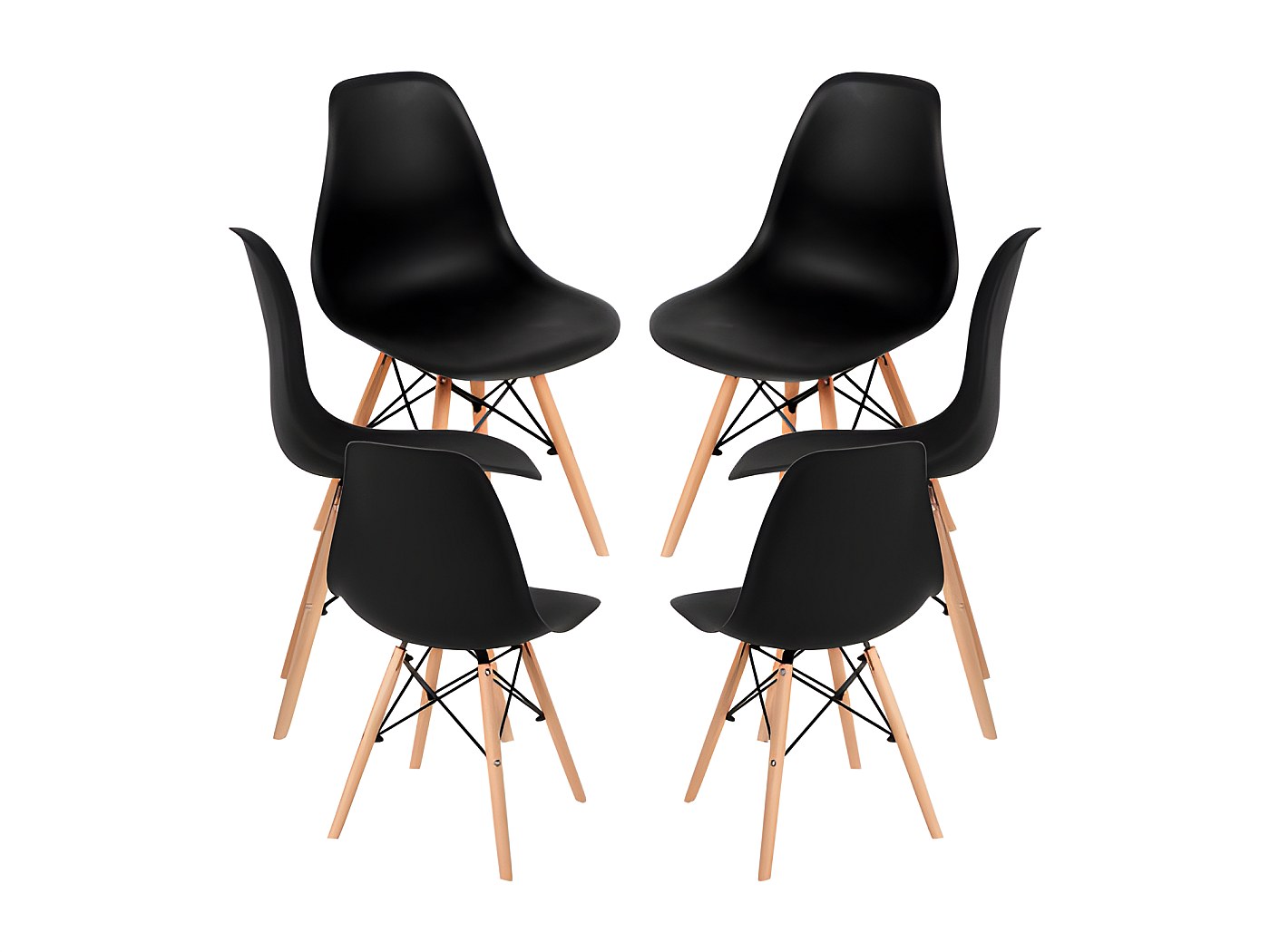 Pack 6 Sillas Tower Basic - Negro