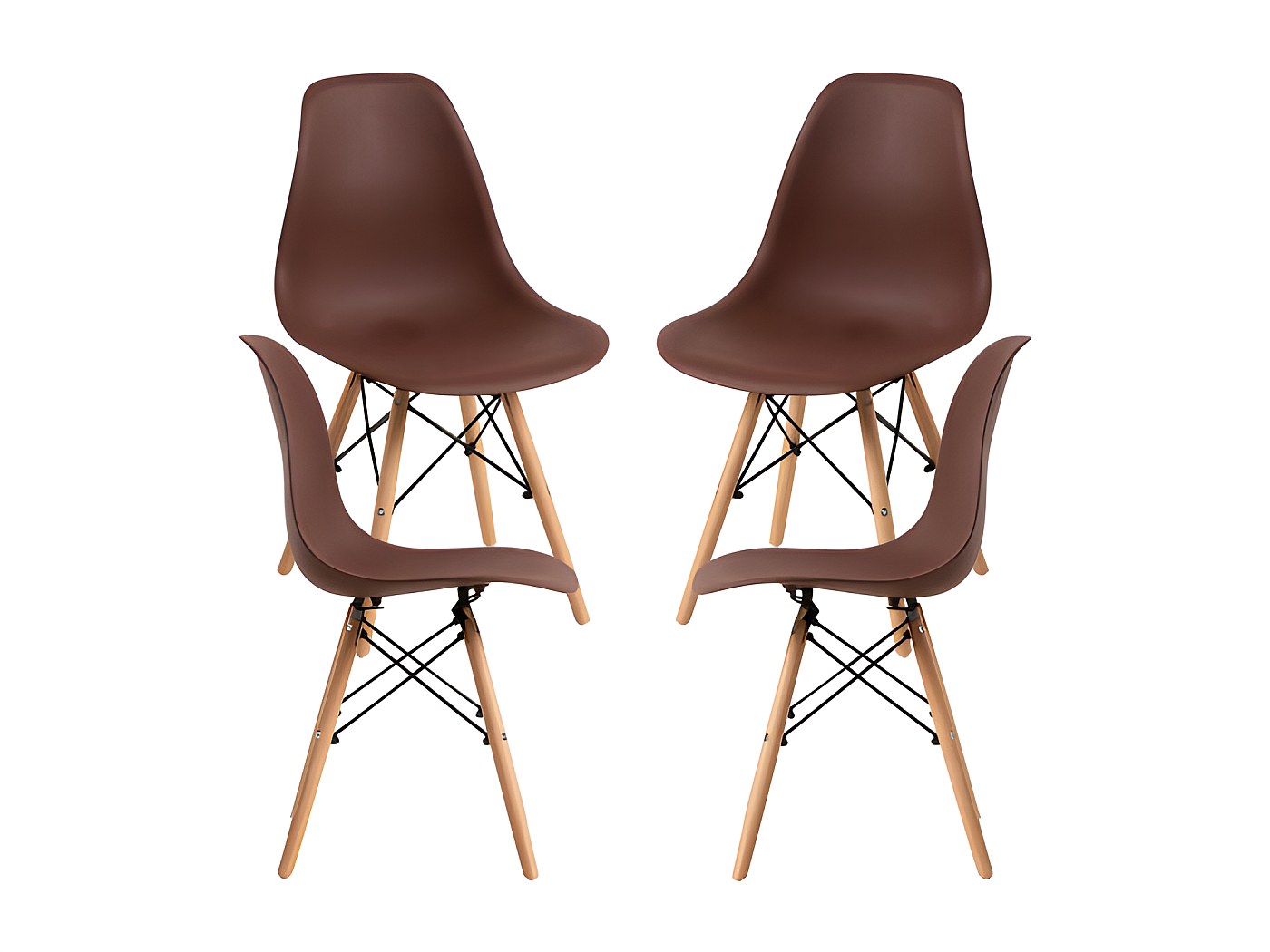 Pack 4 Sillas Tower Basic - Marrón