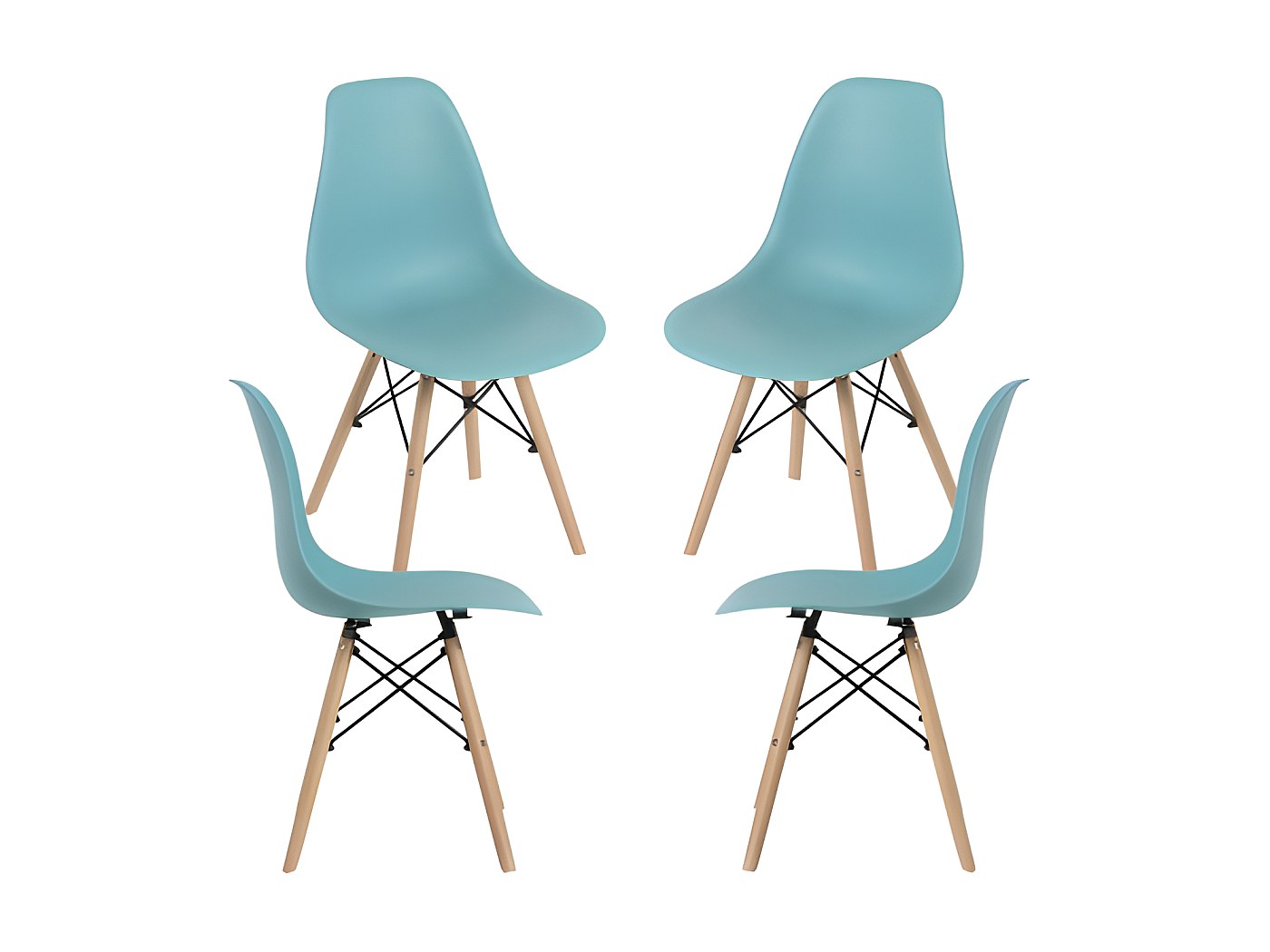 Pack 4 Sillas Tower Basic - Aguamarina