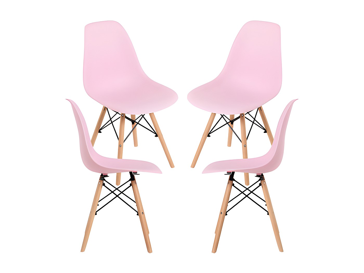 Pack 4 Sillas Tower Basic - Rosa