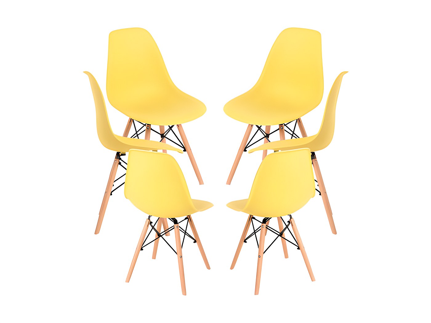 Pack 6 Sillas Tower Basic - Amarillo