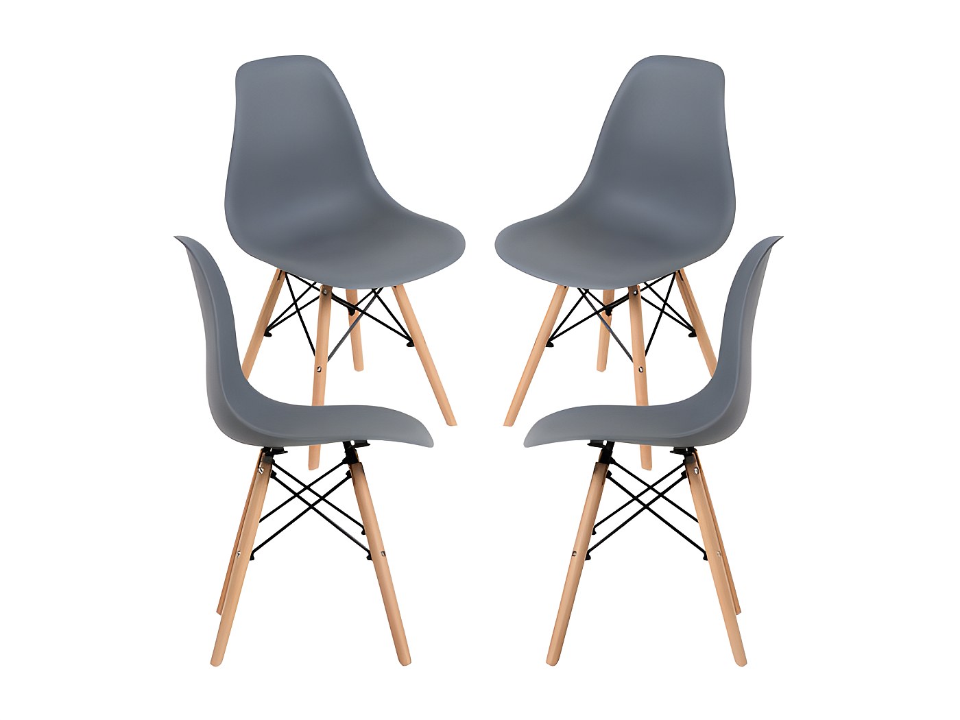 Pack 4 Sillas Tower Basic - Gris oscuro