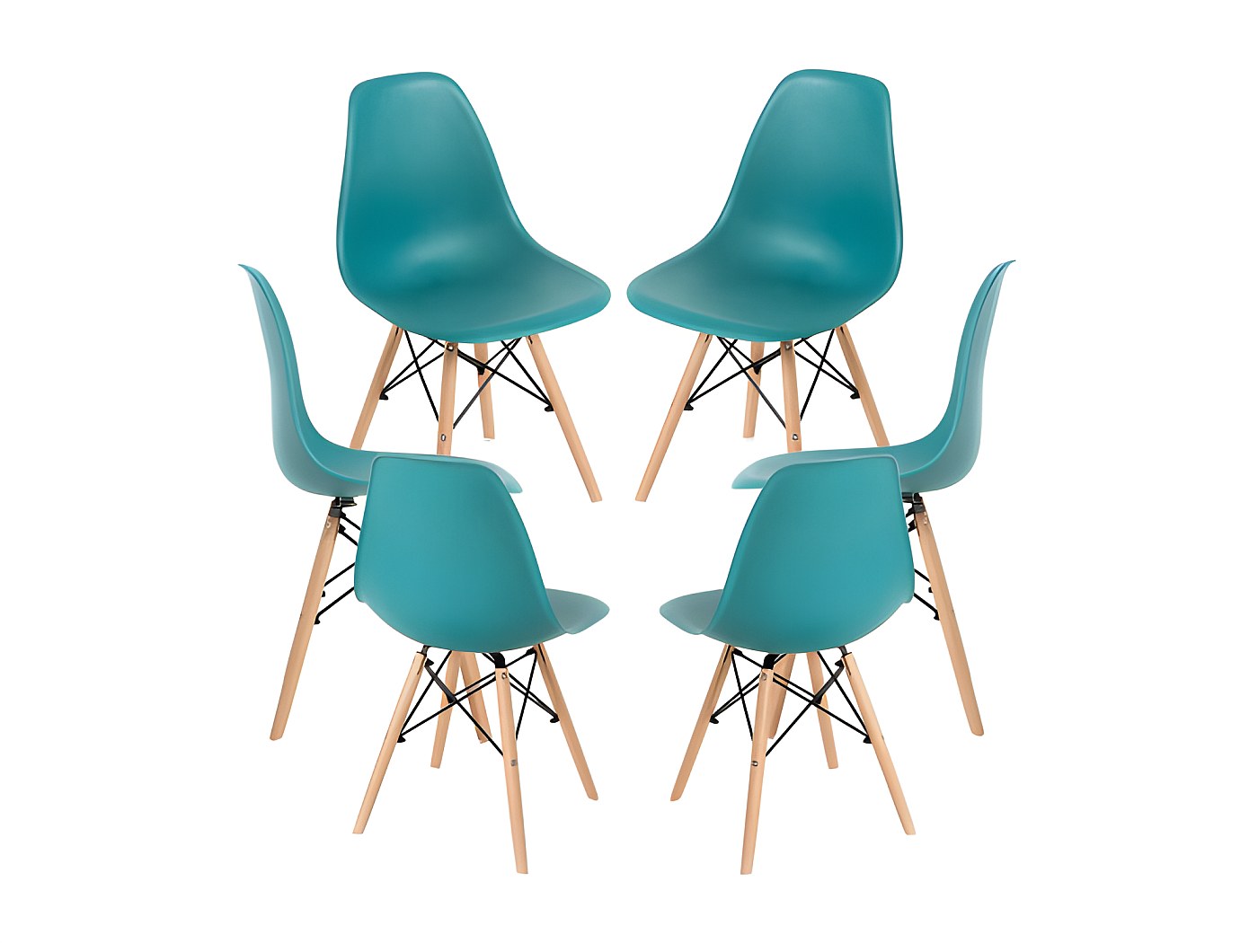 Pack 6 Sillas Tower Basic - Verde azulado