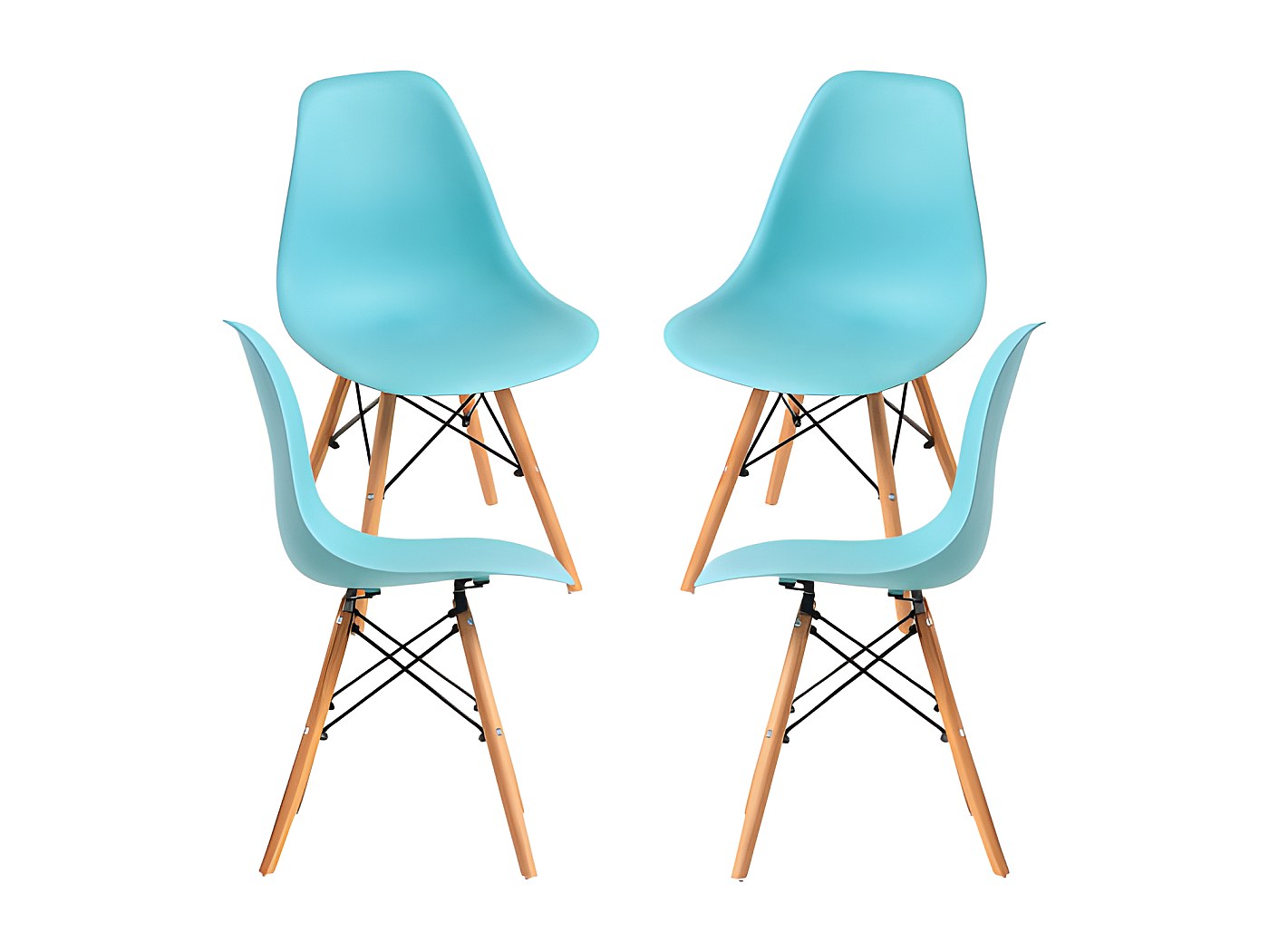 Pack 4 Sillas Tower Basic - Turquesa