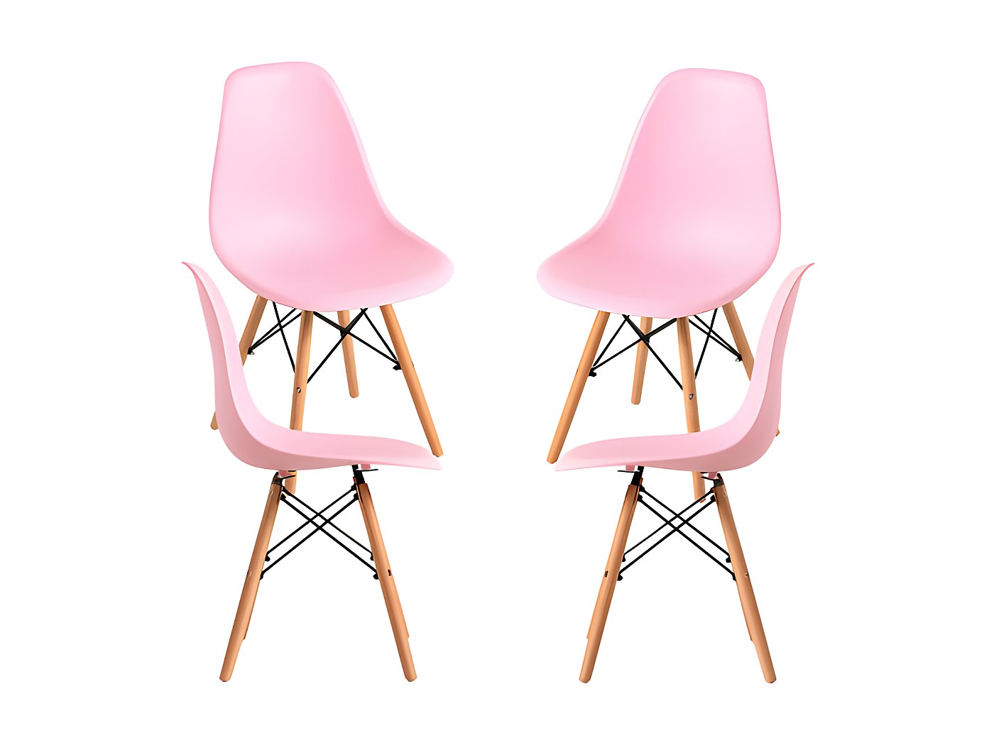 Pack 4 Sillas Tower Basic - Rosa Algodón de Azúcar