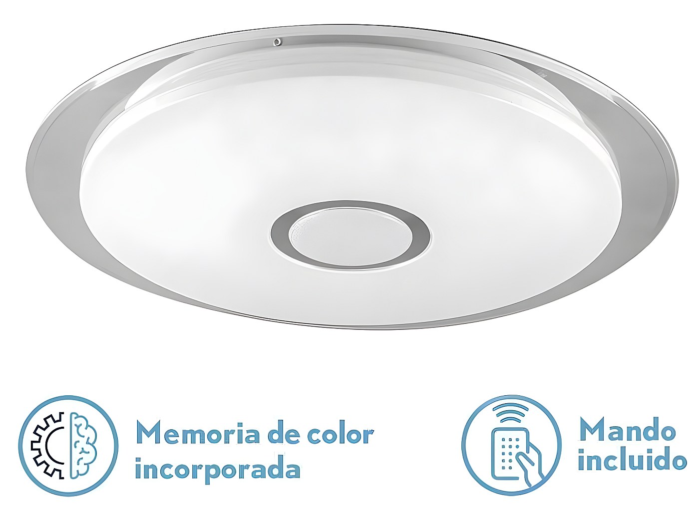 Plaf. Tirana 72w 3000-4000-6000k Blanc/Chrome Rouge.6,5x57d 5760lm Reg ...