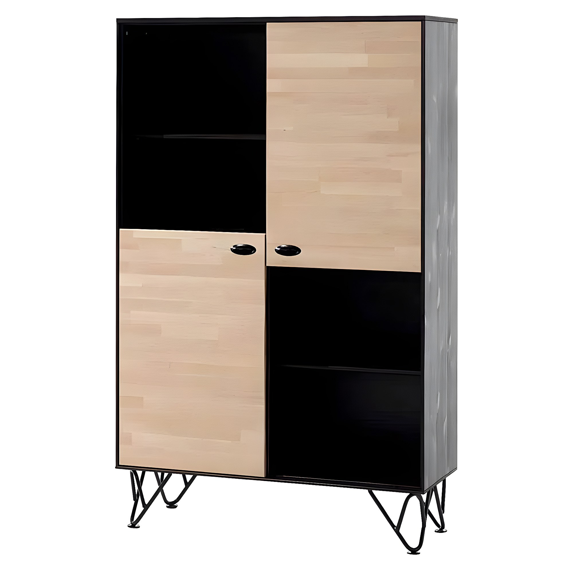 Bibliothèque Enfant "William" 160cm Naturel & Noir