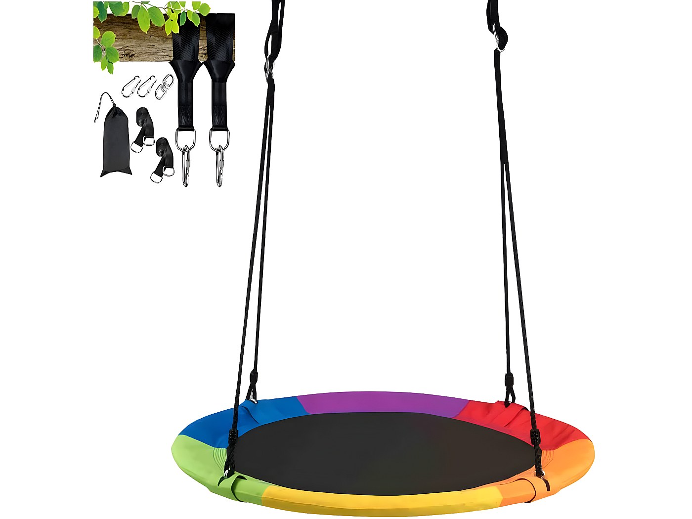 Balançoire nid d’oiseau rond 100cm de diamètre avec sangle de ...