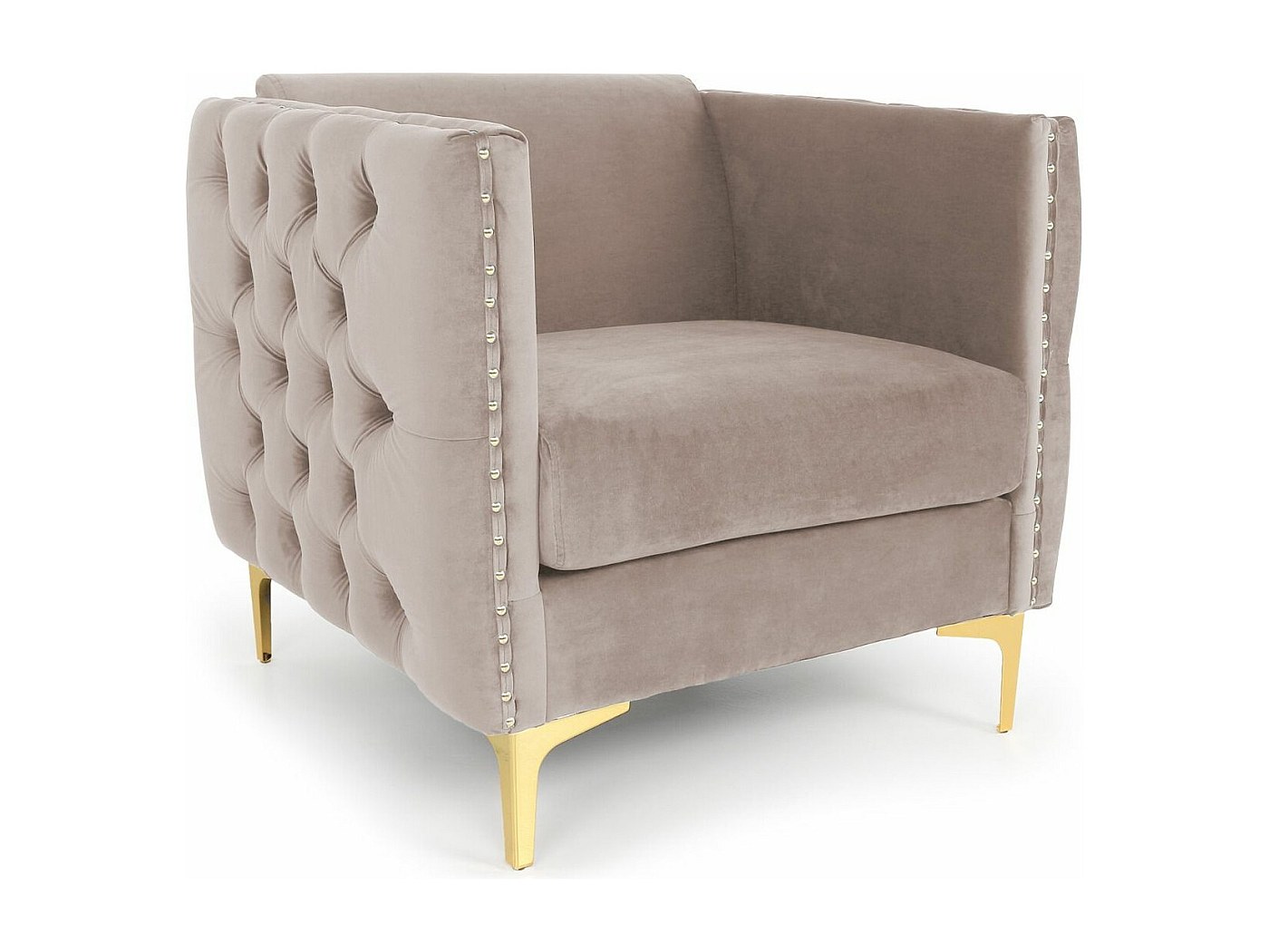 Poltrona Joshua in velluto color talpa