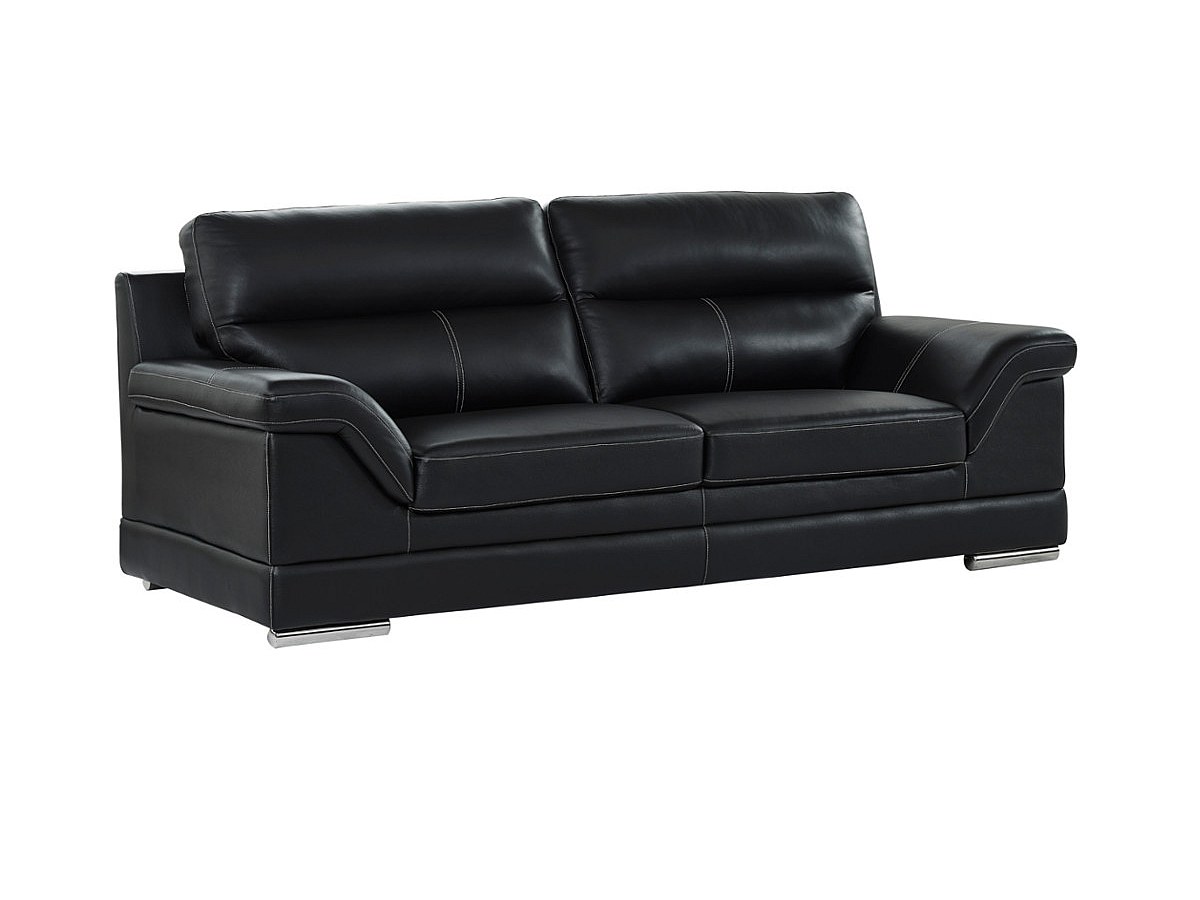 Ledersofa 3-Sitzer MONIKA - Büffelleder - Schwarz kaufen