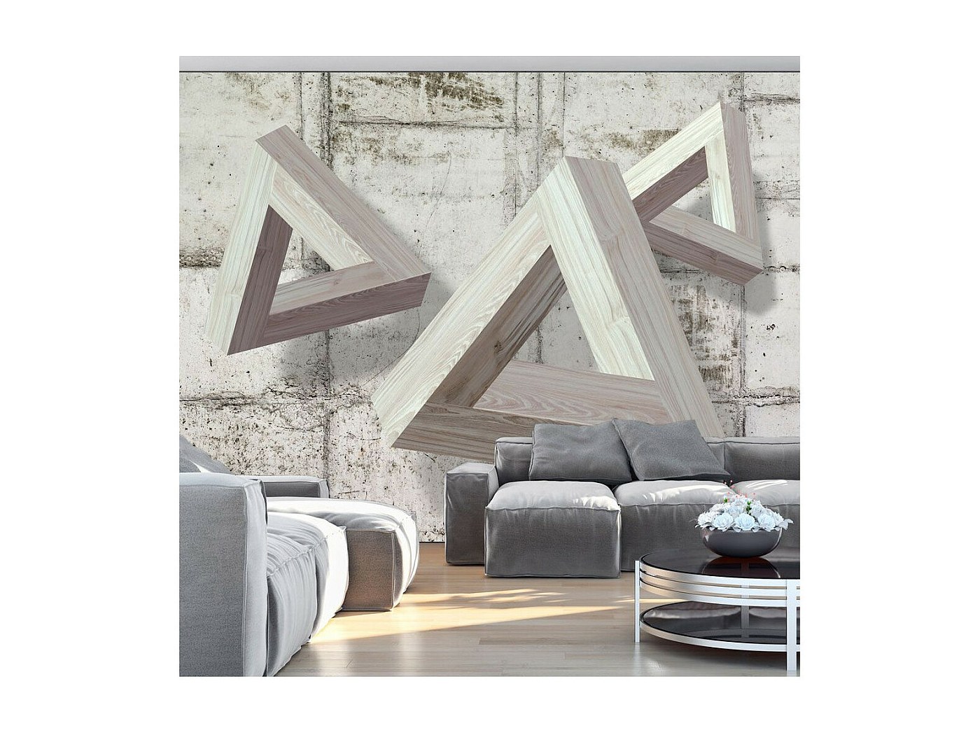 Papier Peint "Grey Trio" 140 x 200 cm