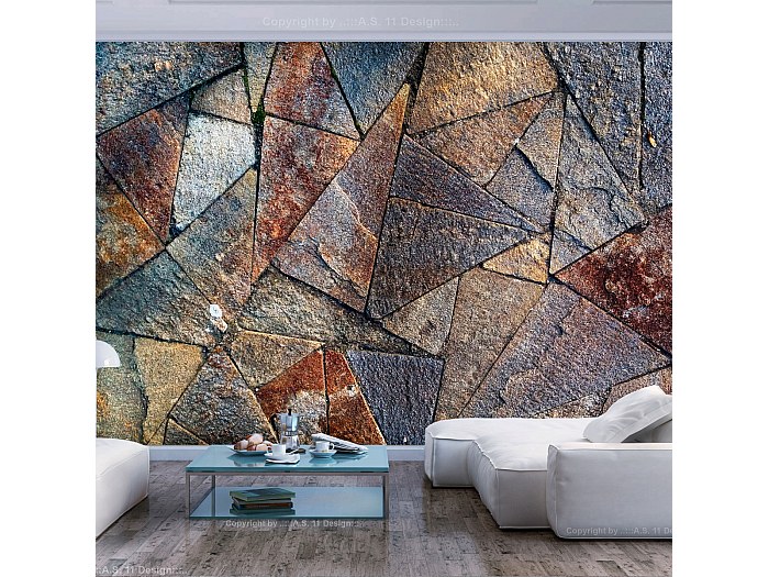 Papier Peint "Pavement Tiles Colourful" 70 x 100 cm