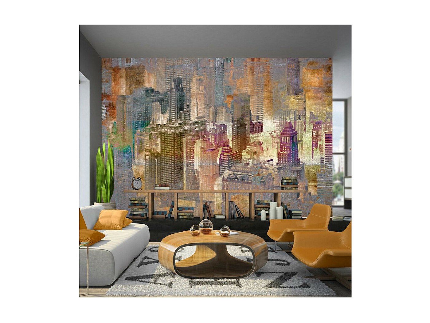 Papier Peint "City ??in the Mist" 175 x 250 cm