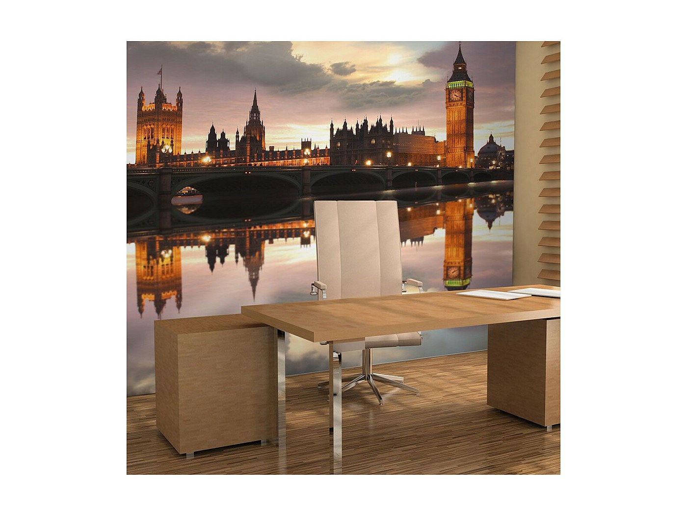 Papier Peint "Soirée à Londres, Big Ben" 193 x 250 cm