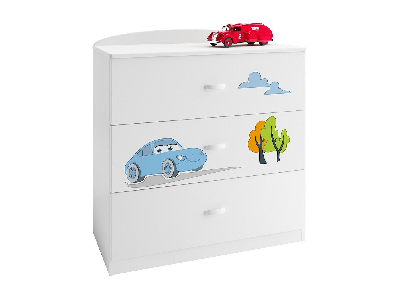 Commode CARS 90 cm - Versions: avec plan à langer