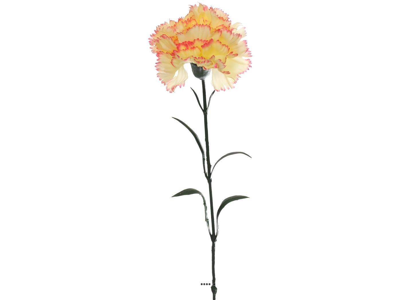 Oeillet artificiel H 60 cm superbe tête tissu D 8cm Jaune-Rose ... Oeillet artificiel H 60 cm superbe tête tissu D 8cm Jaune-Rose ...