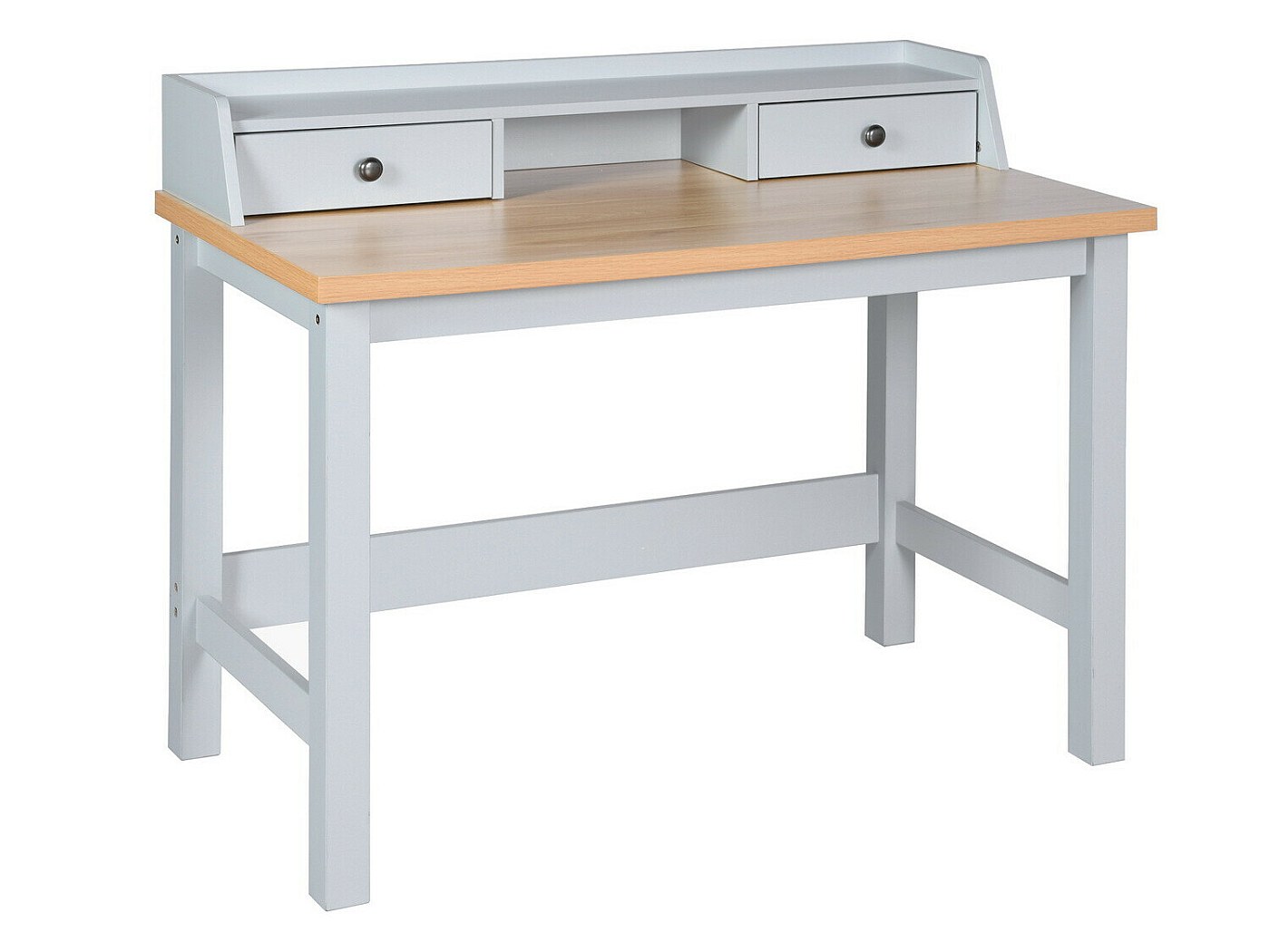 URBAN MEUBLE Bureau moderne bois et blanc avec tiroirs et rangement ...