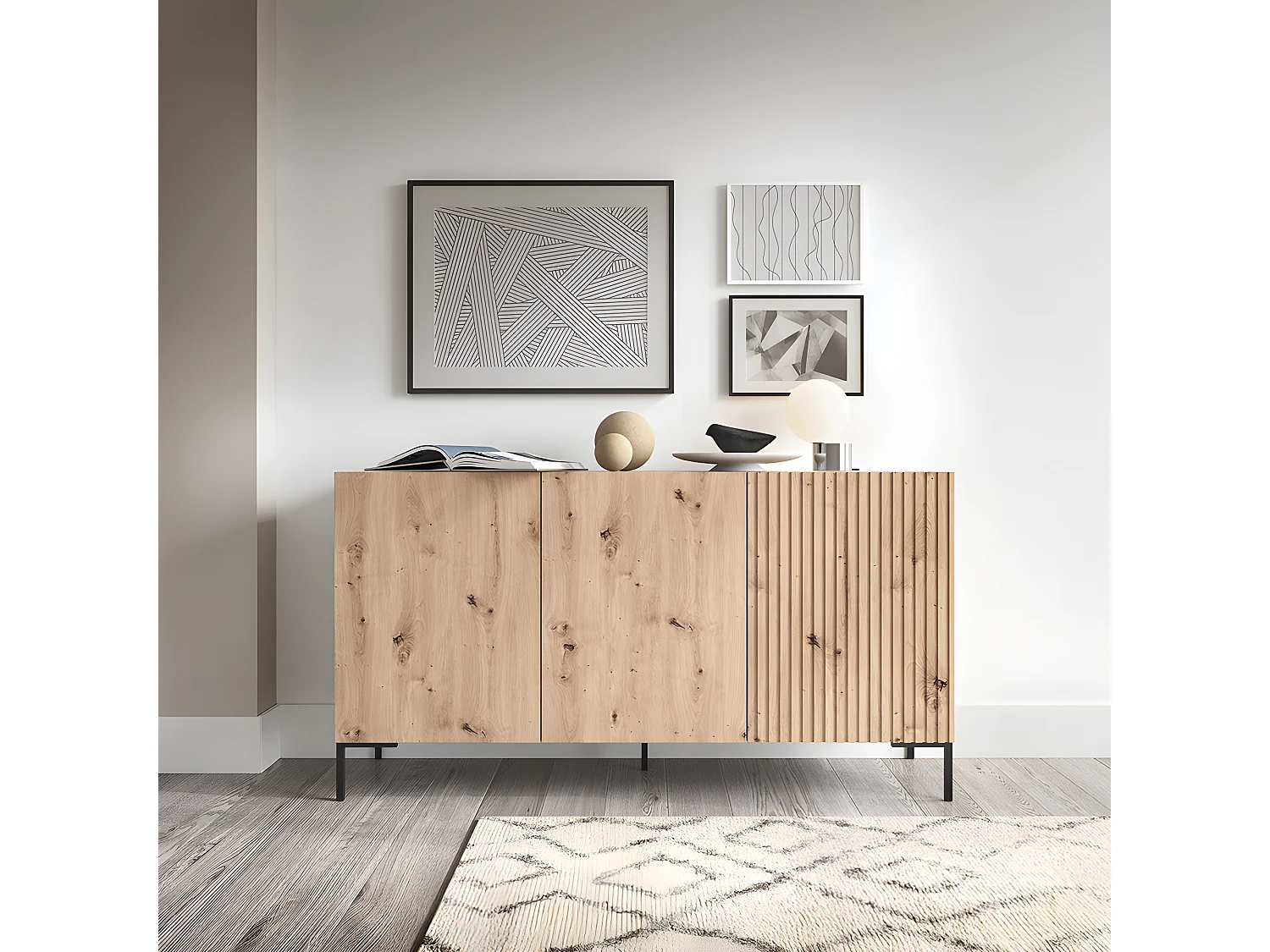 La cassetteria a tre ante - 140 cm - rovene - Lammelo