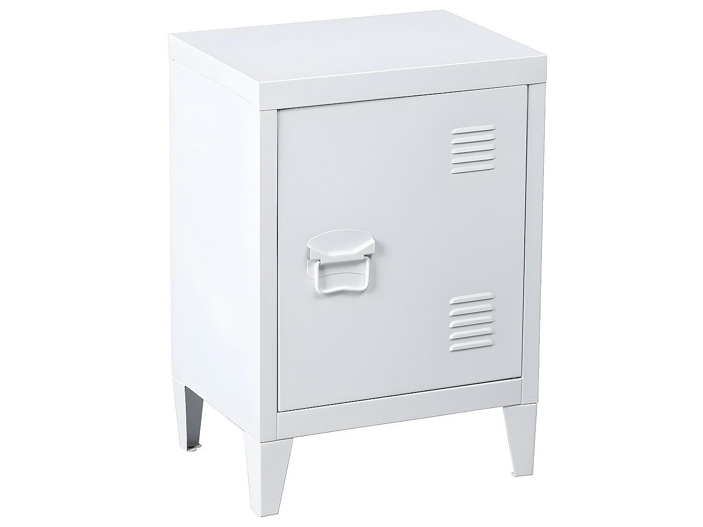 URBAN MEUBLE Petit meuble de rangement style industriel en métal blanc ...