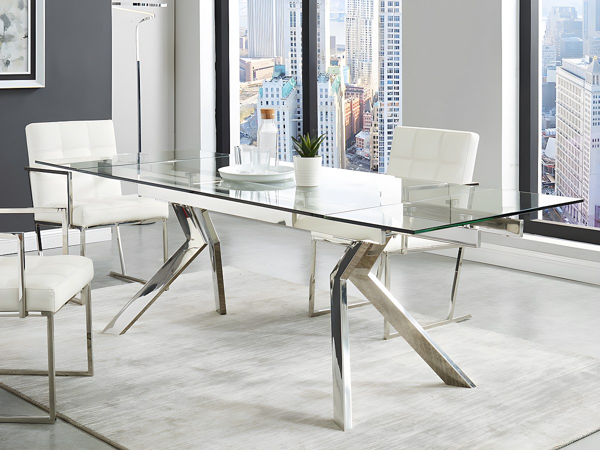 Tavolo da pranzo allungabile VELIKA Vetro-da 6 a 8 coperti