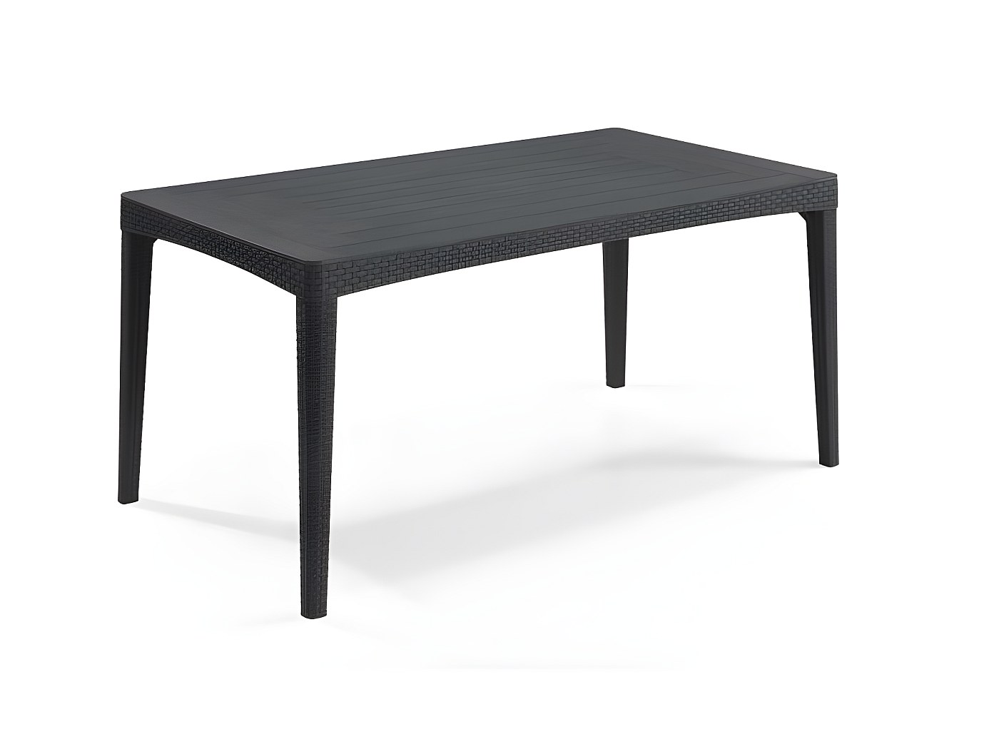 Table de jardin plateau latte - 6 personnes Imitation rotin tressée ...