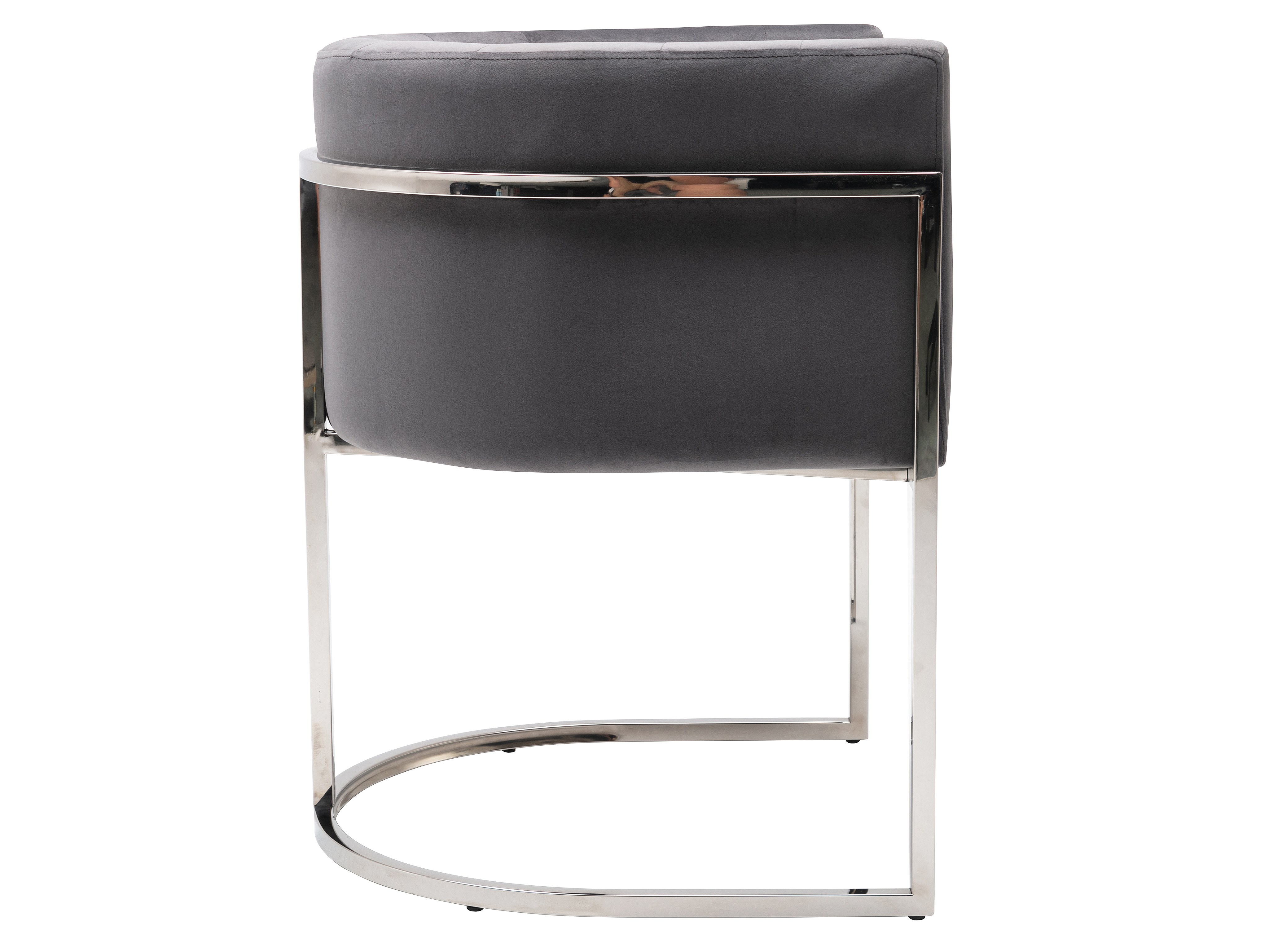 Sedia con braccioli Velluto e Acciaio inossidabile Grigio e cromo Lotto ...